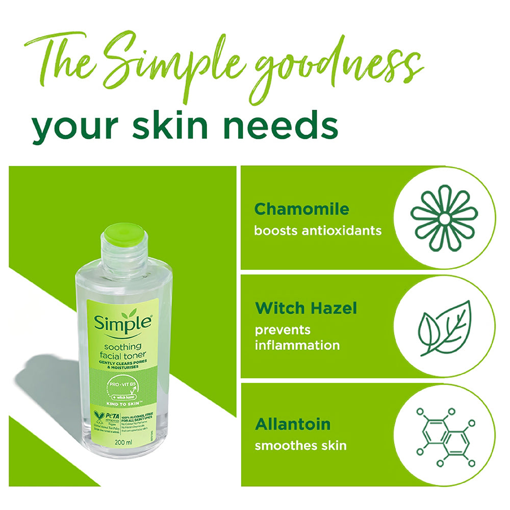 Simple Soothing Facial Toner - 200ml | Simple Skincare
