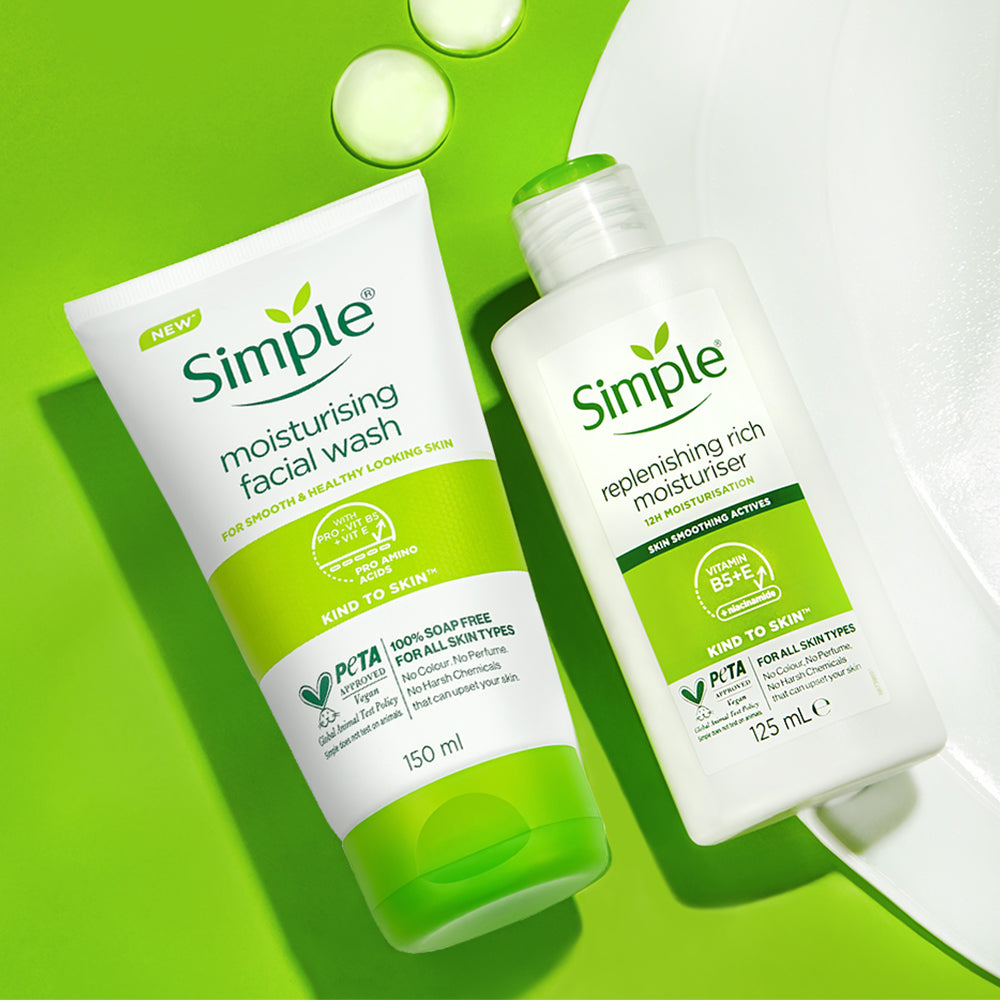 Moisturising Face Wash & SPF15 Moisturiser | Simple Skincare