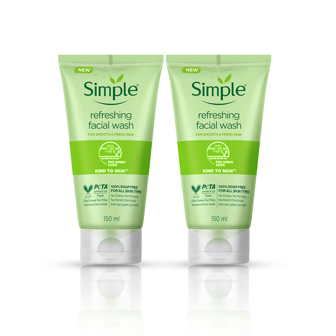 Simple Refreshing Facial Wash (Pack of 2) - (150ml +150ml)
