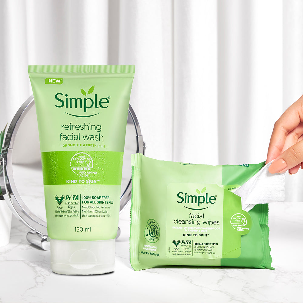 Face Wash & Wipes Combo | Simple Skincare