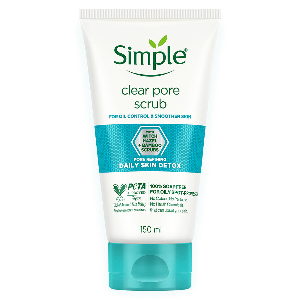 Simple Daily Skin Detox Clear Pore Facial Scrub-150ml | Simple Skincare