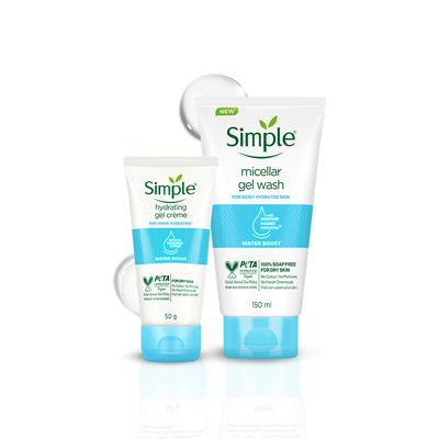Water Boost Hydrating Gel Cream, Face Wash & Serum | Simple Skincare